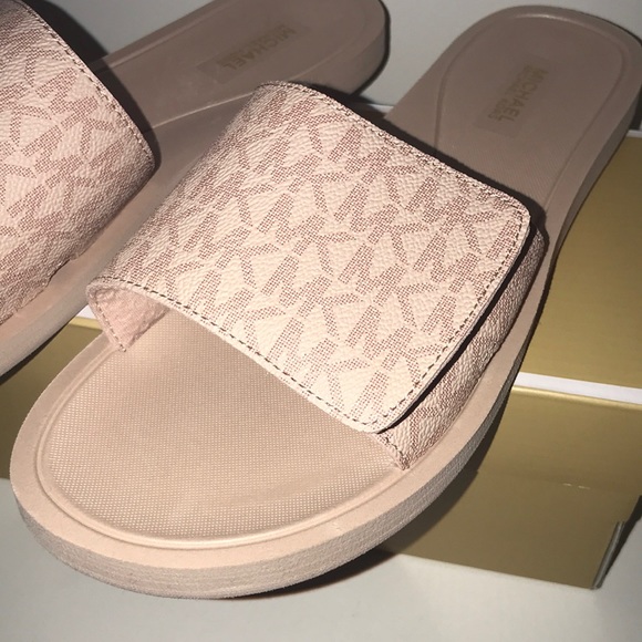 Michael Kors | Shoes | Nib Michael Kors Slides In Ballet Pink | Poshmark
